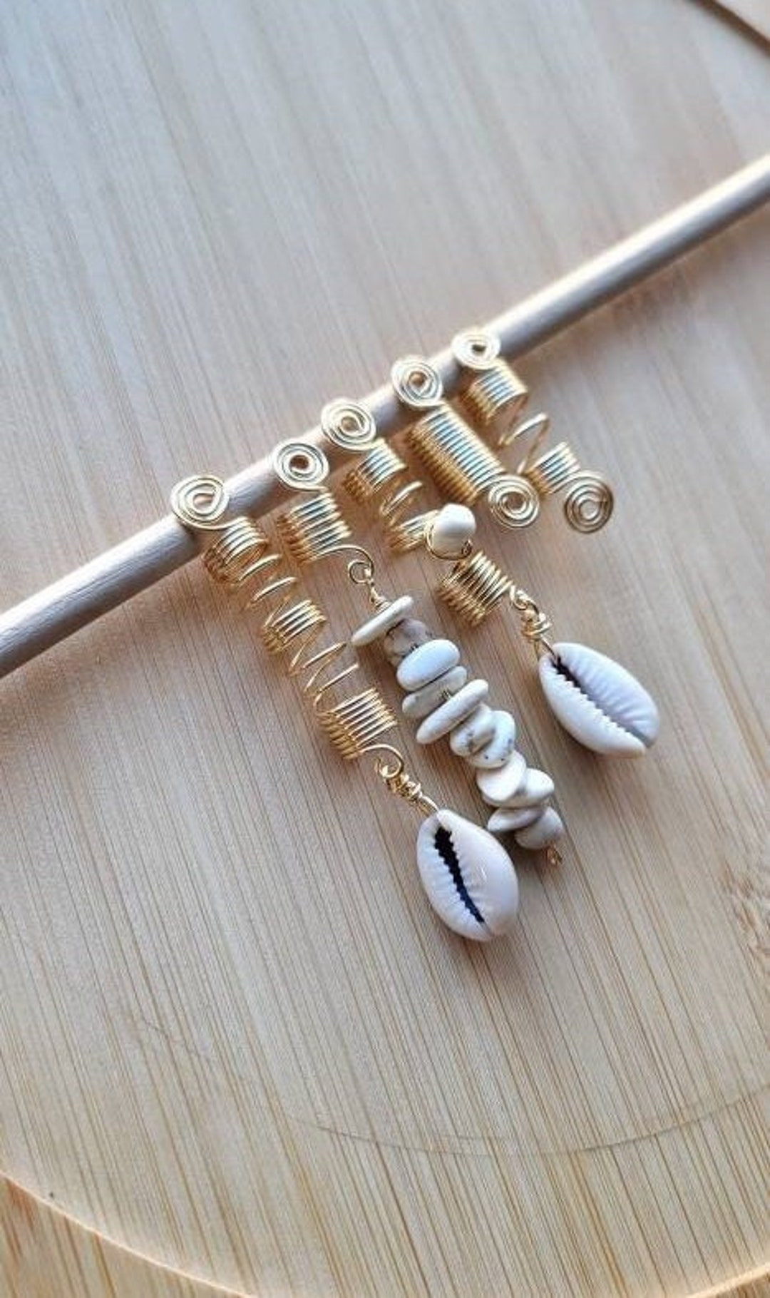 5 Piece Cowrie Shell Loc Jewelry Set, Dreadlock Hair Accessories for ...