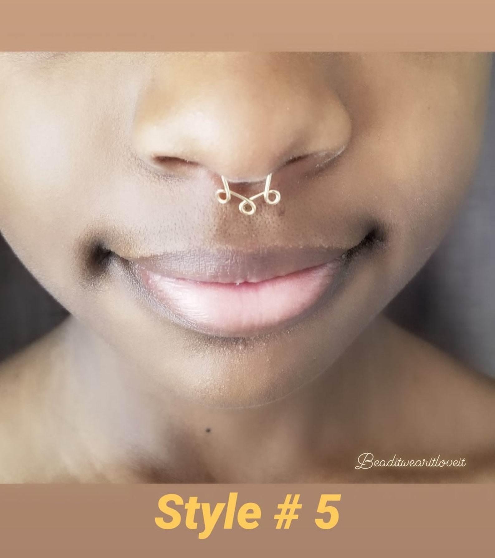 Faux Nose Ring Septum Fake Nose Ring Hoop Gold Nose Cuff | Etsy