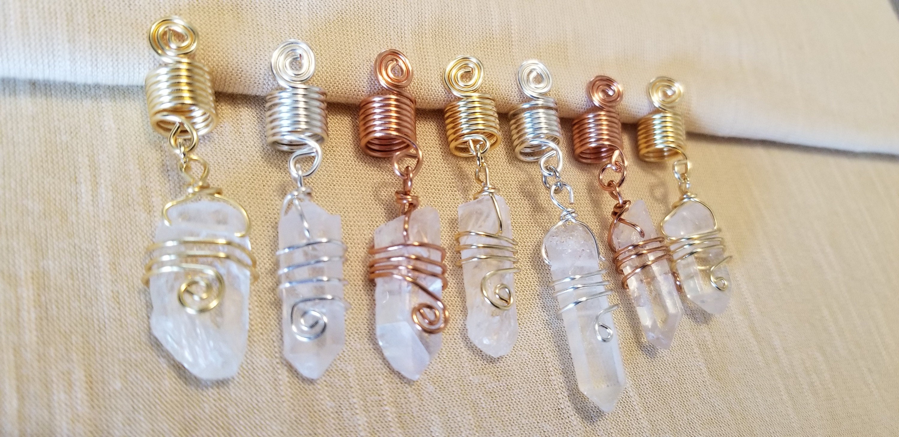 Quartz Crystal Loc Jewelry. Dreadlock Hair Accessories Beads | Etsy Canada
