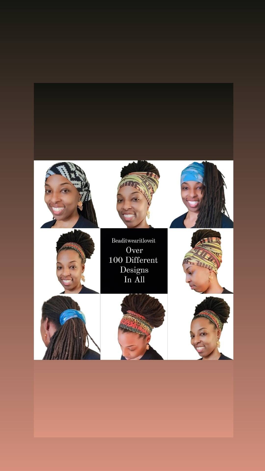 Stretchy Easy Apply Head Wrap Fabric, Tube Loc Sock Headband Material ...