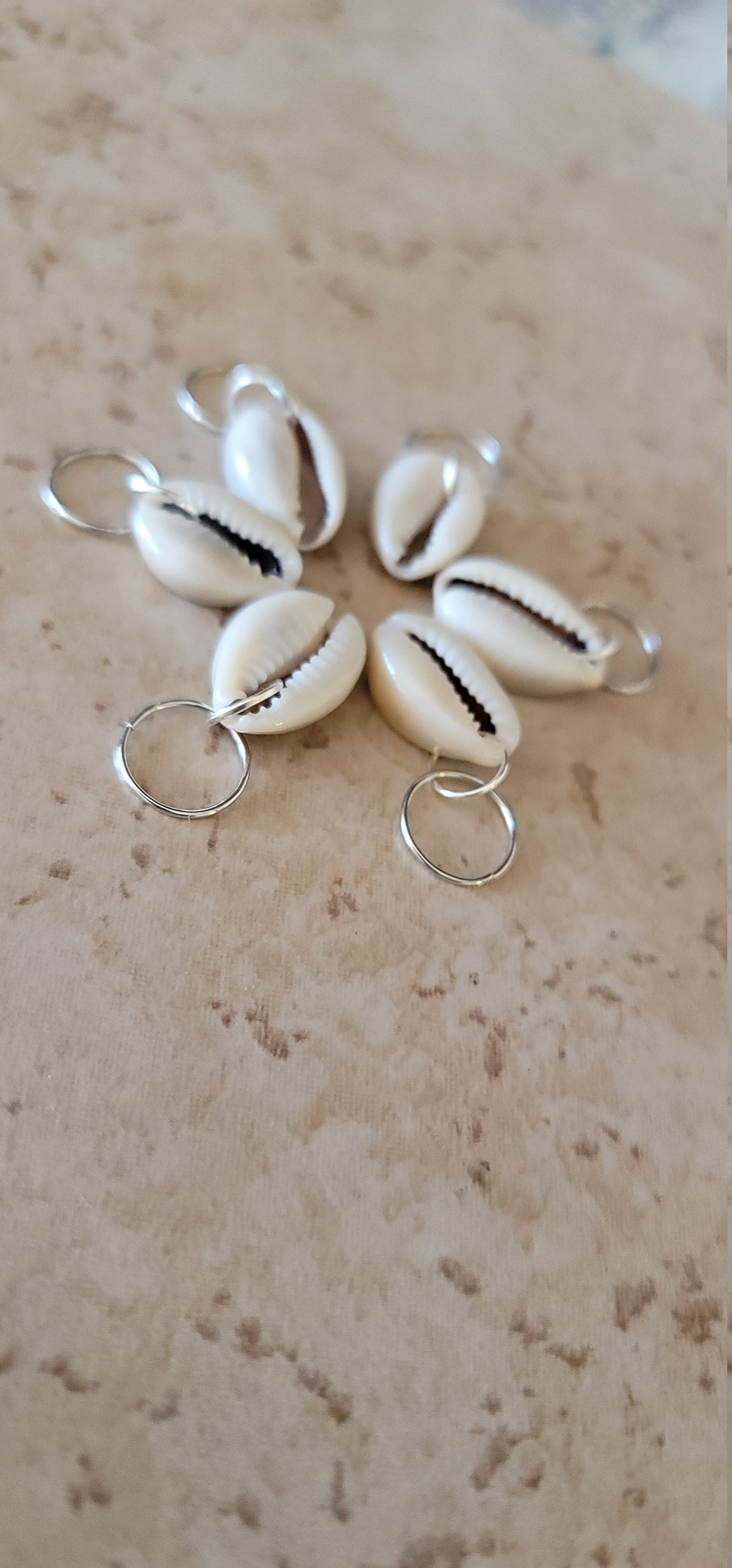 6pcs Silver Cowrie Shell Hair Rings, Dread Rings Loc Jewelry, Braid ...