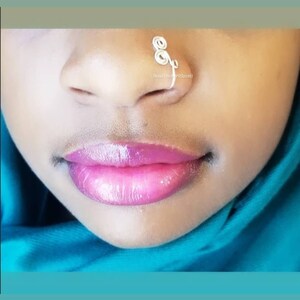 Nose Ring No Piercing Needed, Silver Nose Cuff, Afrocentric Nose Jewelry, the Loopty Loo Nose ...