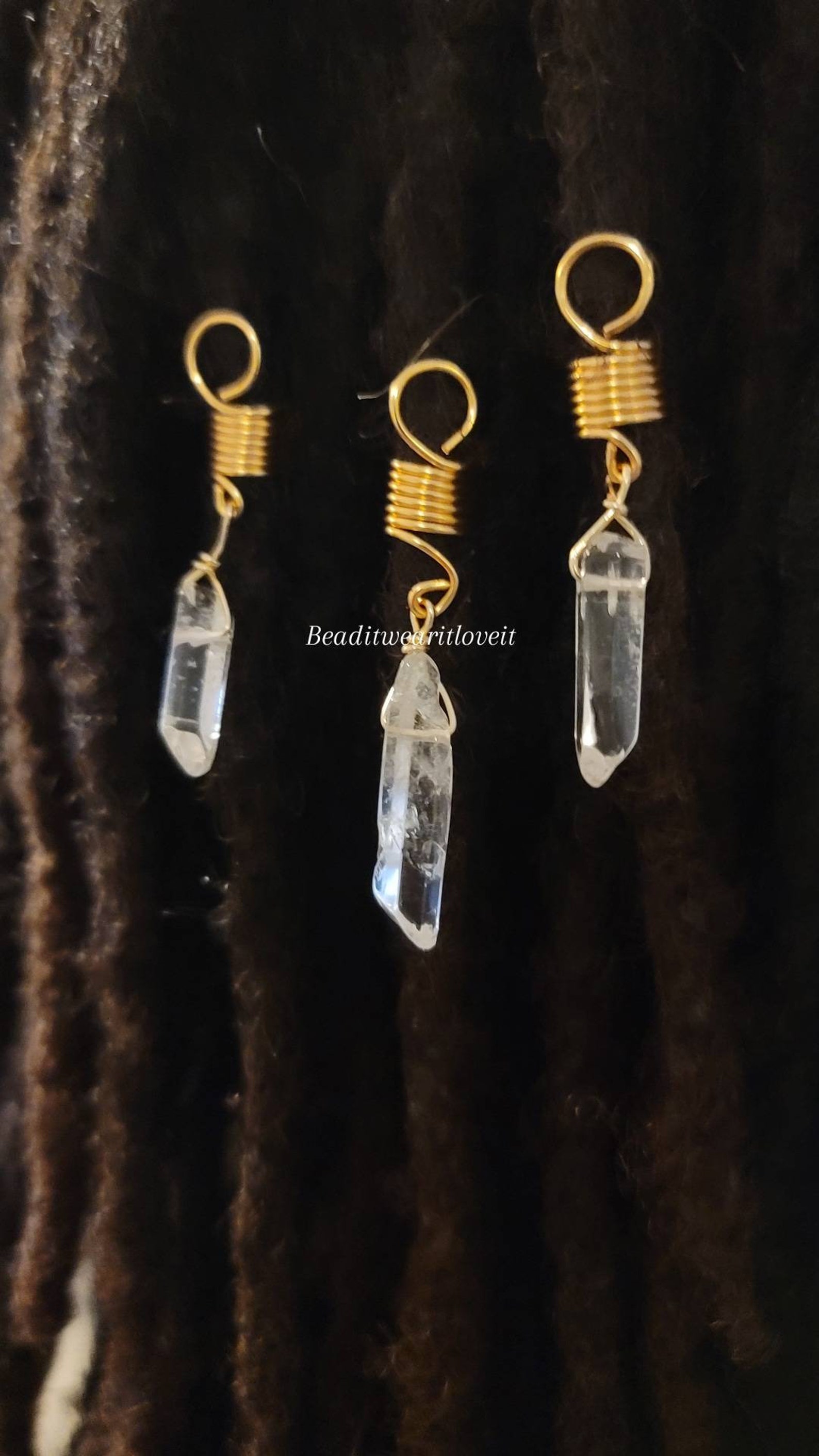 3 Pcs Quartz Crystal Loc Jewelry Set. Dreadlock Hair - Etsy