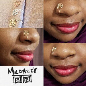 Ancient Symbol Inspired Nose Rings, Gold Nose Cuff, Afrocentric Nose ...