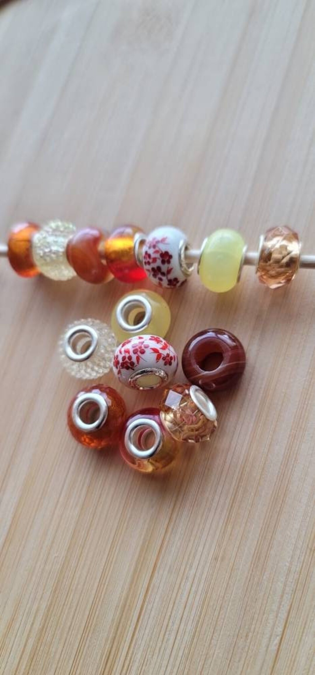 CLEARANCE 7 Piece Wide Hole Gemstone Loc Beads, Red Agate Carnelian ...
