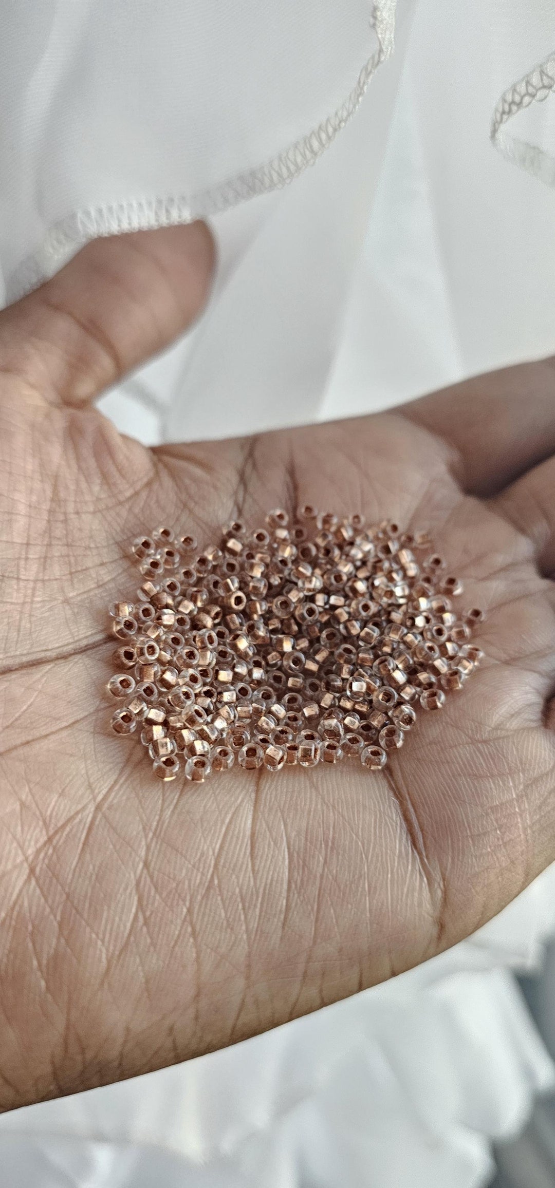 Small Rose Gold Lined Clear Loc Sprinkle Beads, Braid Jewelry Dreadlock ...