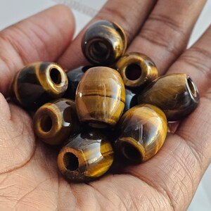 6mm Wide Big Hole Gemstone Loc Beads, Dreadlock Hair Accessories, Beads ...