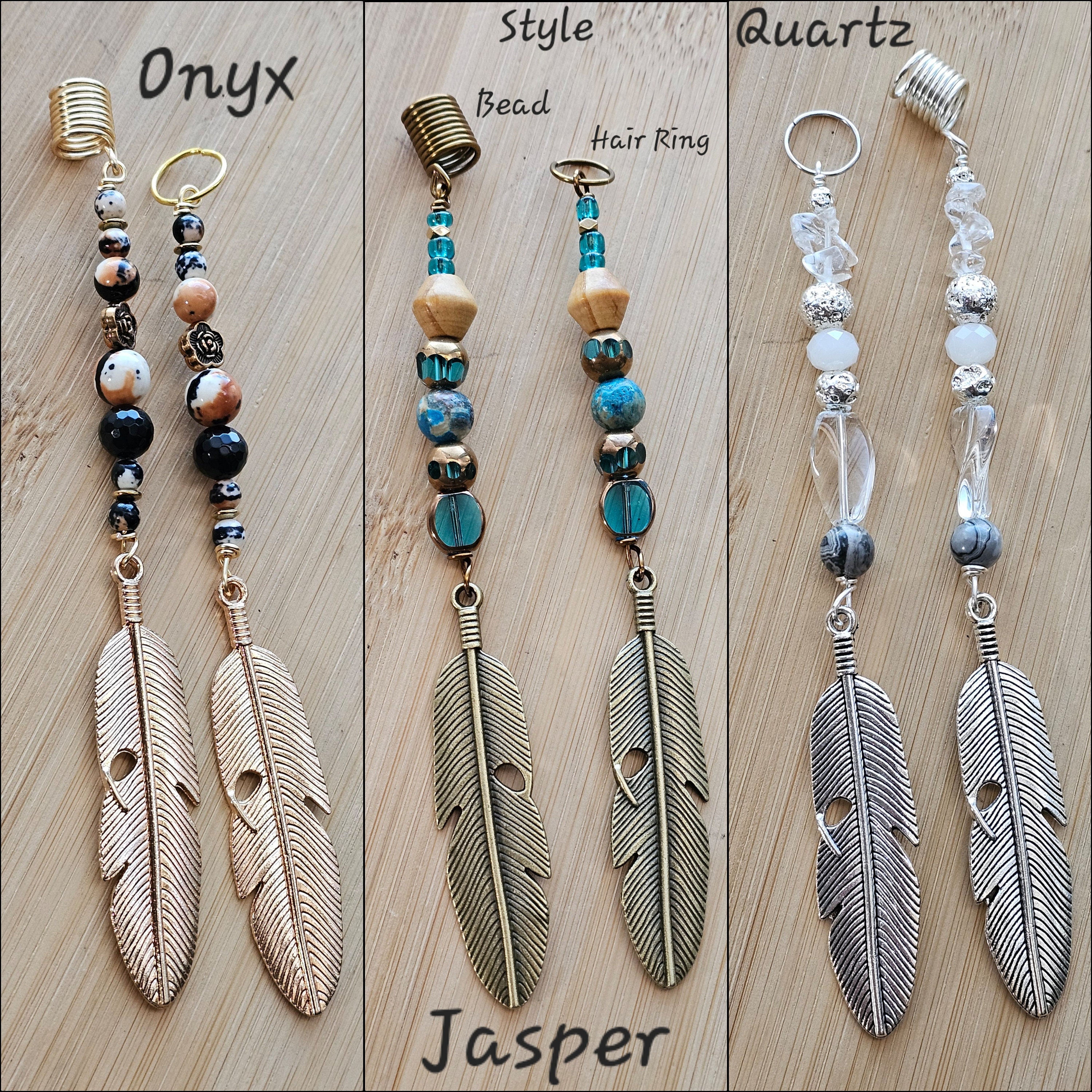 Feather Crystal Loc Jewelry. Dreadlock Feather Hair Accessories, Loc ...