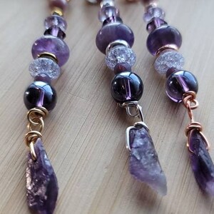 Raw Amethyst Crystal Loc Jewelry. Dreadlock Hair Accessories, Beads for ...