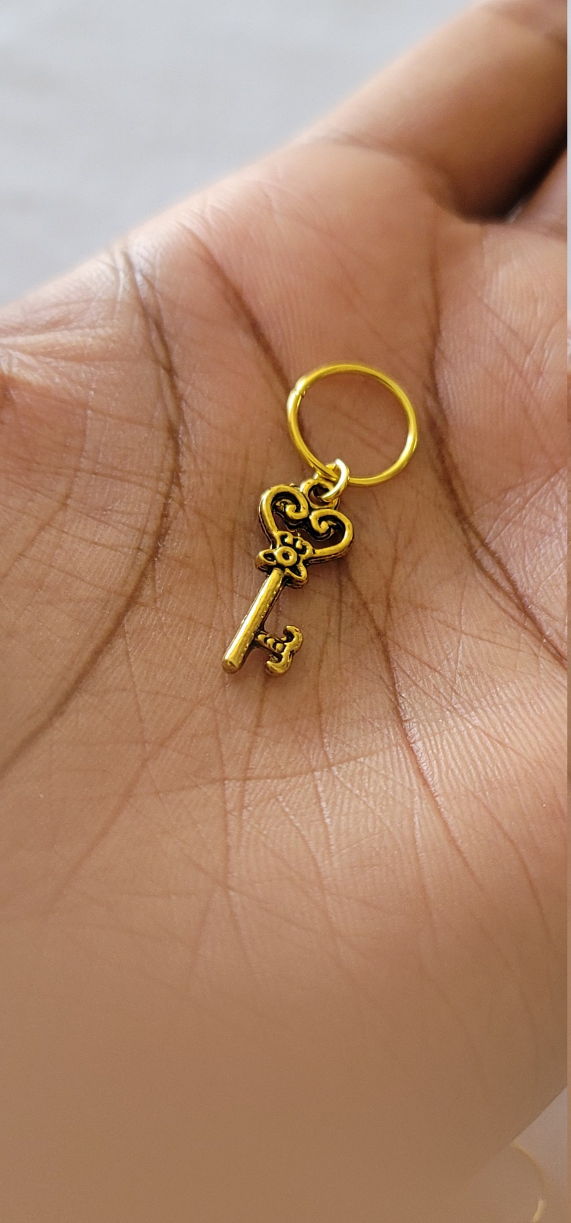 5pcs Gold Key Charm Hair Rings Dread Rings Loc Jewelry Braid | Etsy