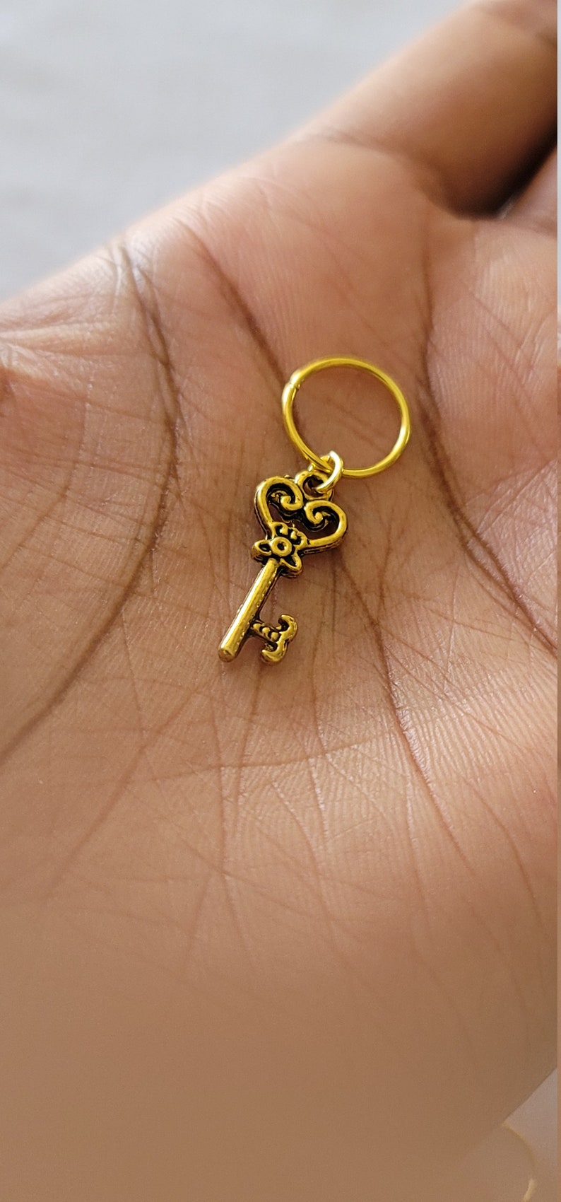 5pcs Gold Key Charm Hair Rings Dread Rings Loc Jewelry Braid | Etsy
