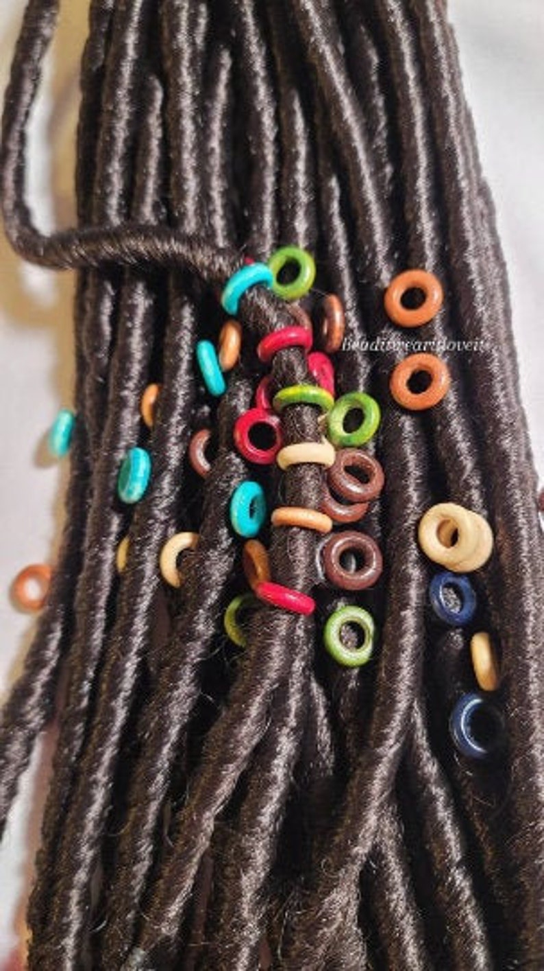 10 Piece Wood Loc Beads 6mm Wide Hole Dread Beads Dreadlock - Etsy