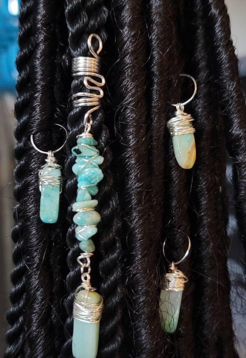 4 Piece Crystal Loc Jewelry Set. Dreadlock Hair Ring - Etsy