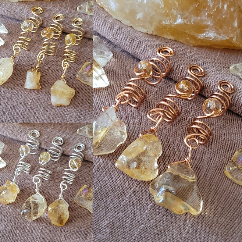 Citrine Crystal Loc Jewelry. Dreadlock Hair Accessories, Beads for ...