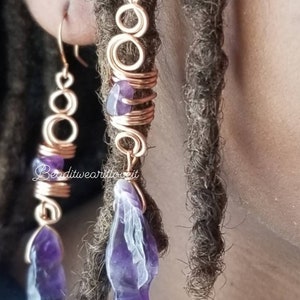 Amethyst Loc Jewelry Set, Crystal Dreadlock Jewelry - Etsy