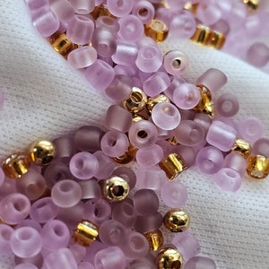 Small Purple & 24kt Gold Plated Metal Loc Sprinkle Beads Mix, Braid ...
