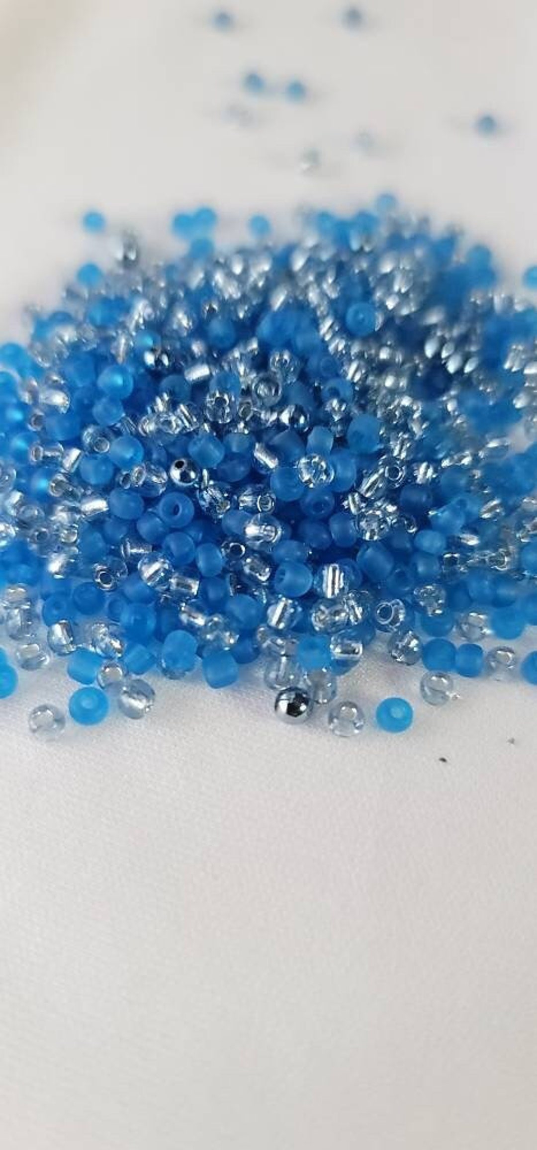 Small Sky Blue Hematite Crystal Loc Sprinkle Bead Mix, Gemstone and ...