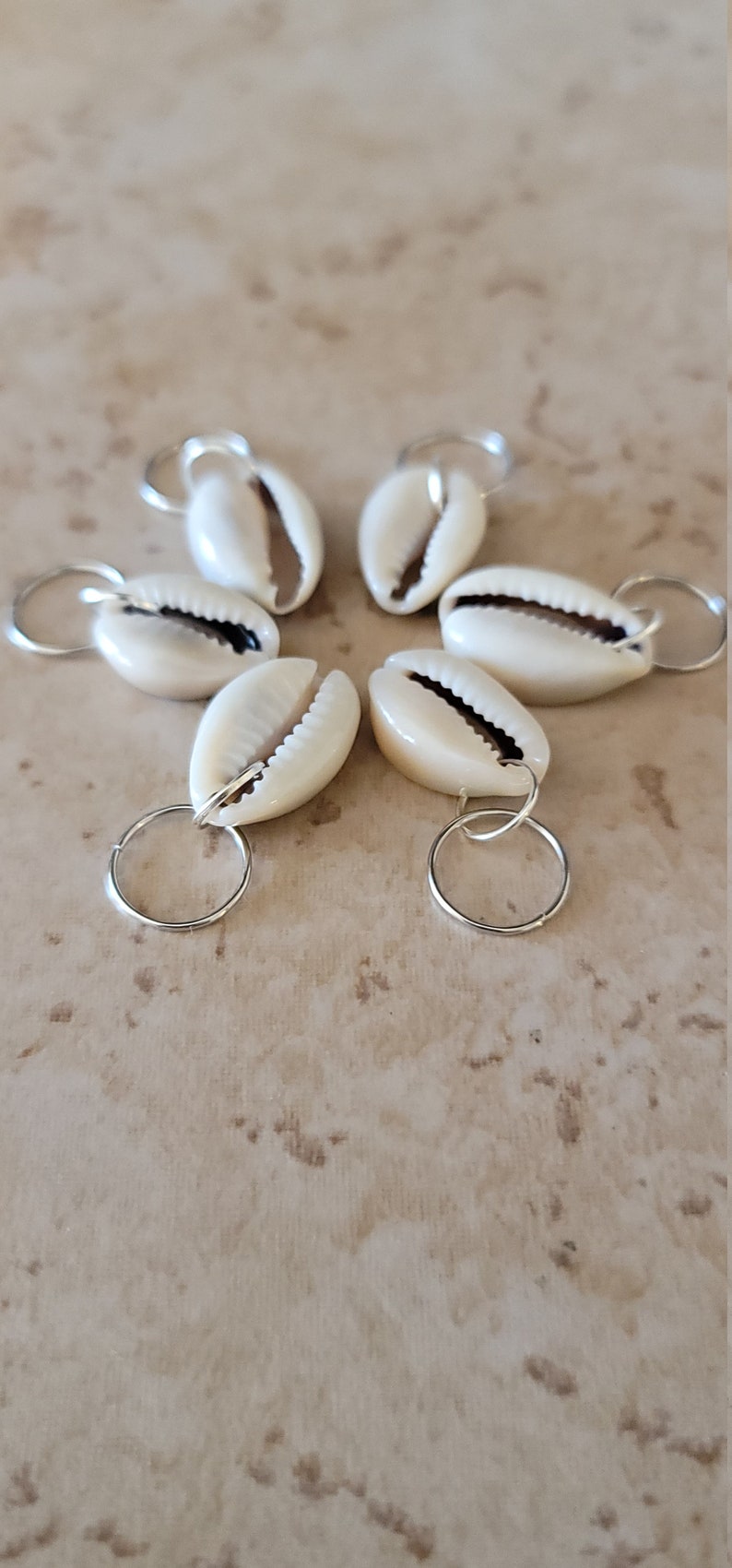 6pcs Silver Cowrie Shell Hair Rings Dread Rings Loc Jewelry - Etsy