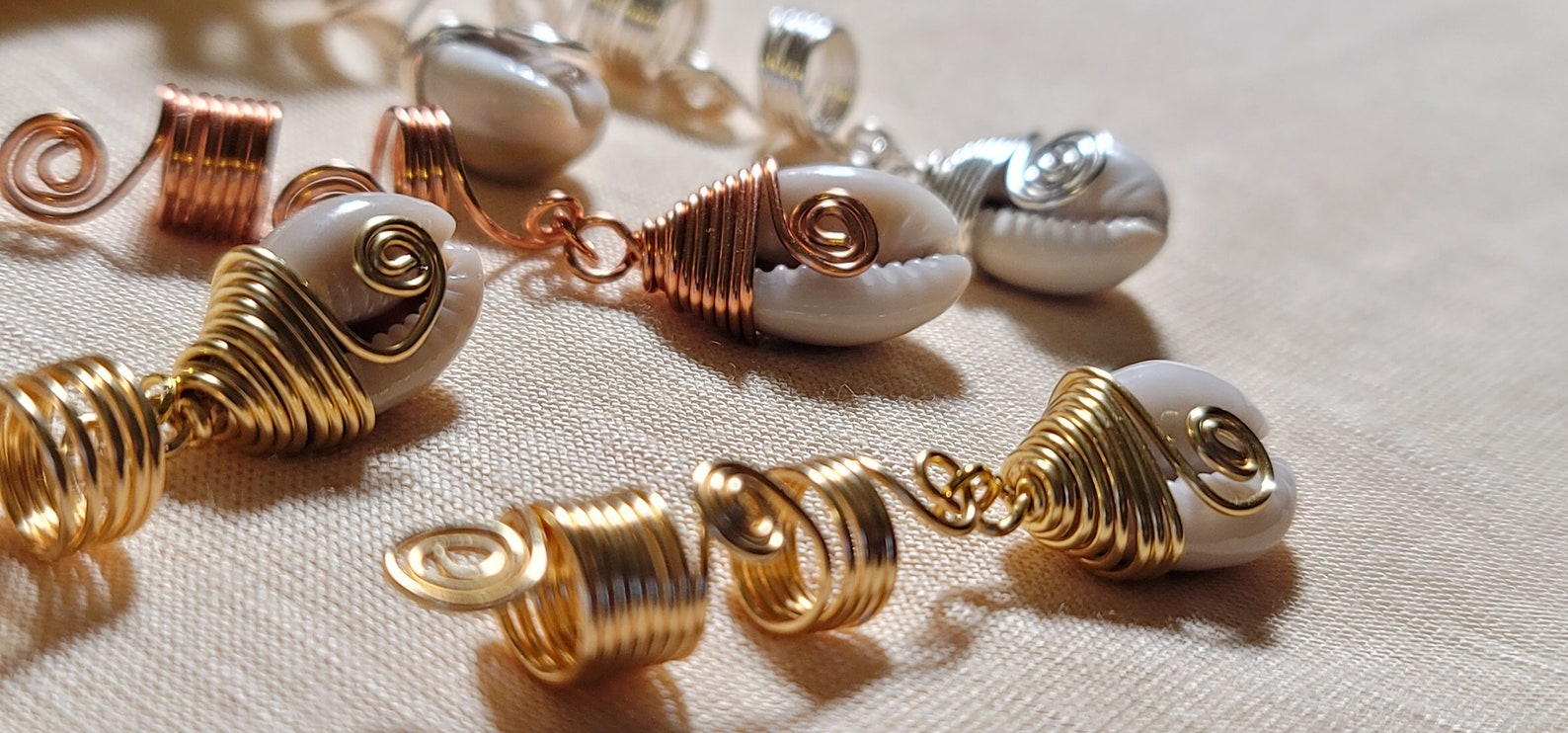 Cowrie Shell Loc Jewelry and Matching Earrings, Dreadlock Hair ...