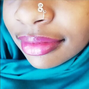 Nose Ring No Piercing Needed, Silver Nose Cuff, Afrocentric Nose Jewelry, the Loopty Loo Nose ...