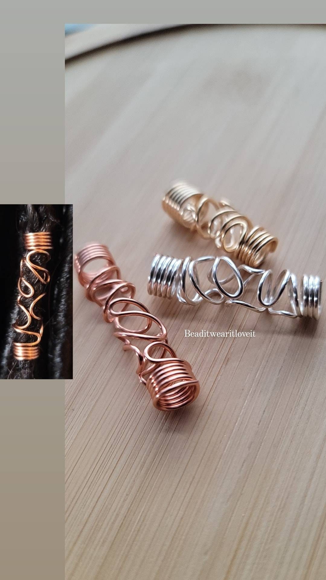 Abstract Copper Wire Wrapped Loc Beads. Dreadlock Hair - Etsy