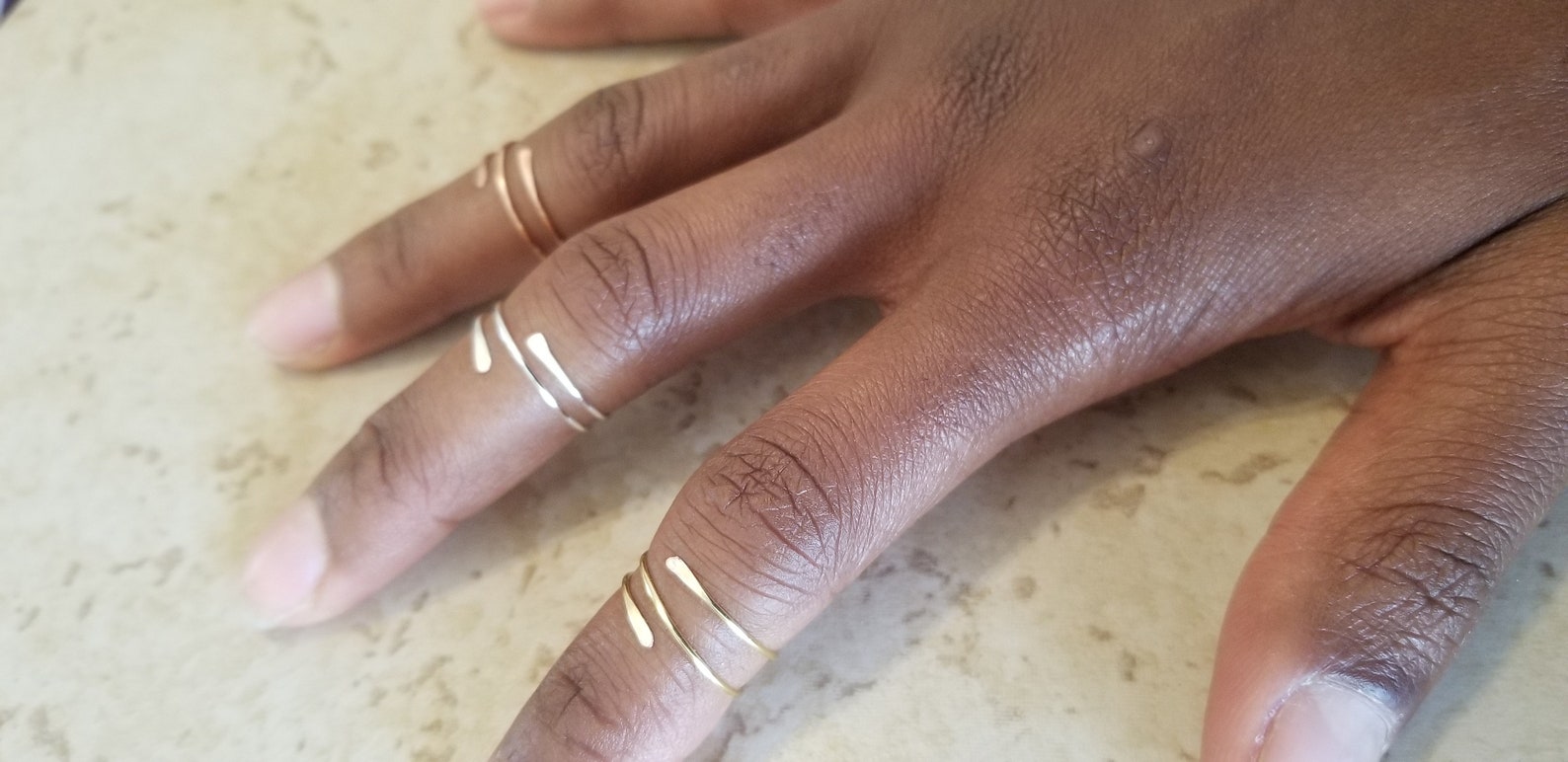 Copper Knuckle Ring Knuckle Ring Set Hammered Copper Ring | Etsy