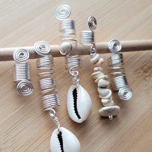 5 Piece Cowrie Shell Loc Jewelry Set, Dreadlock Hair Accessories for ...