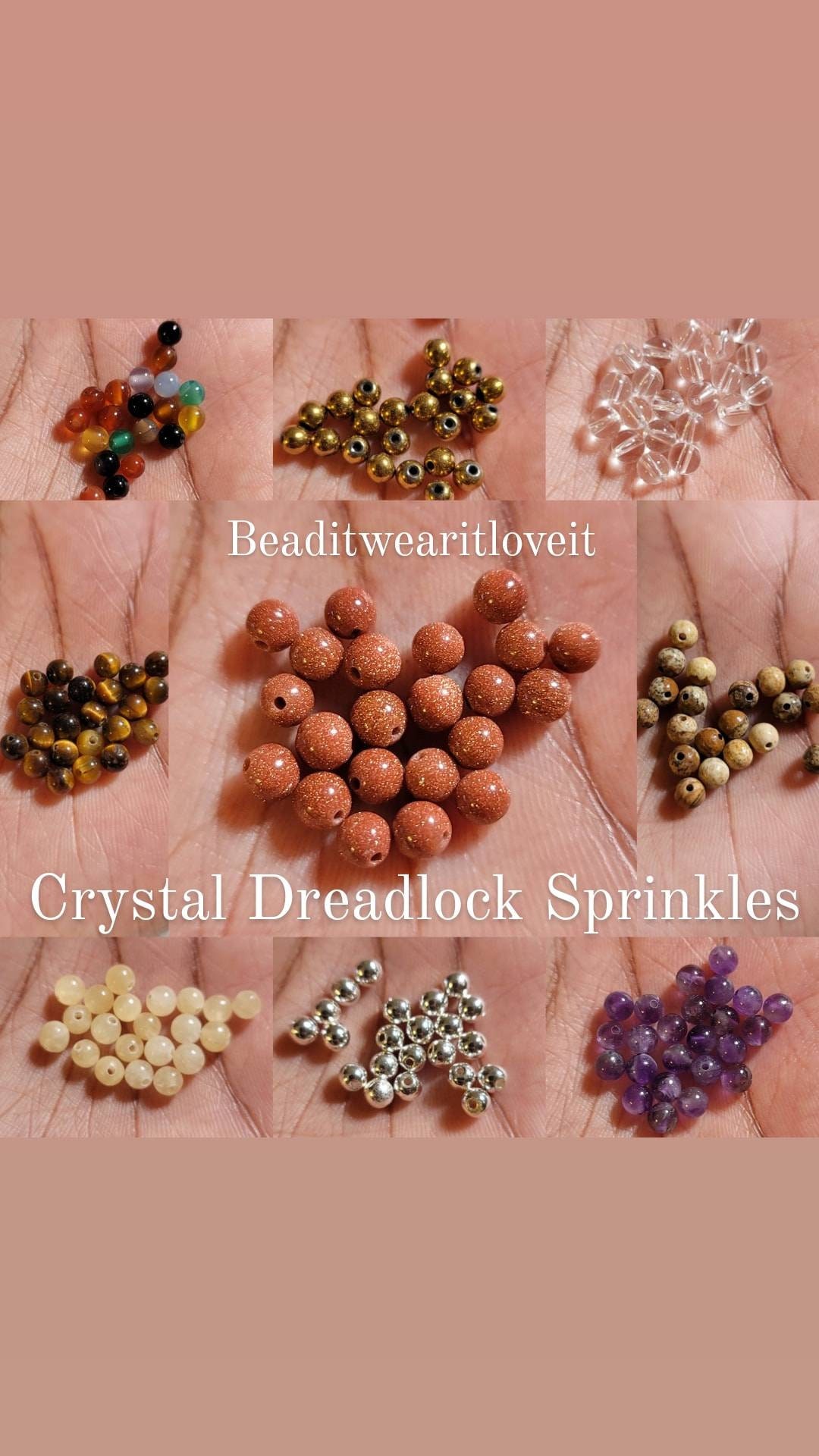 Round Crystal Dreadlock Sprinkle Beads, Braid Jewelry Dreadlock Hair ...