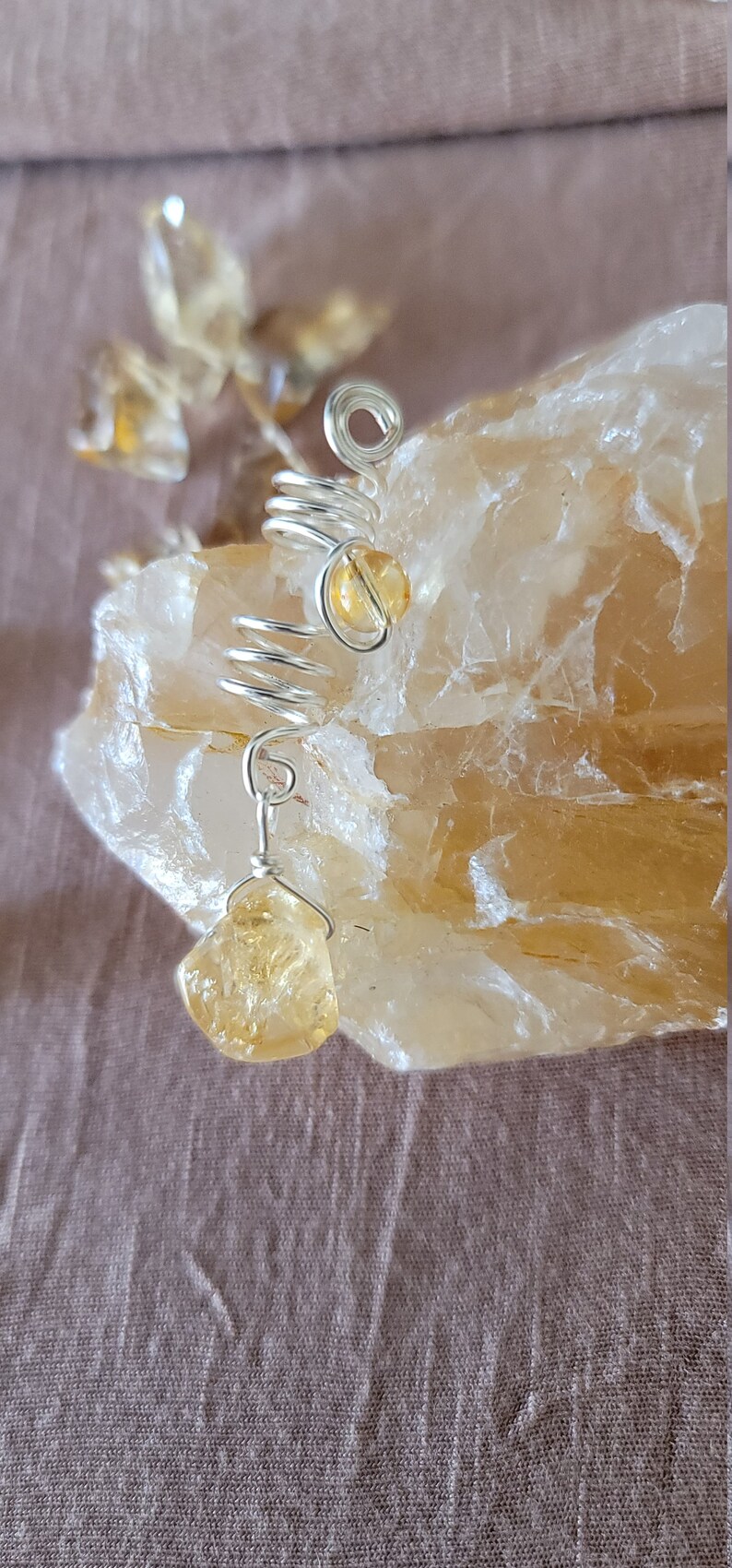 Citrine Crystal Loc Jewelry. Dreadlock Hair Accessories Beads - Etsy