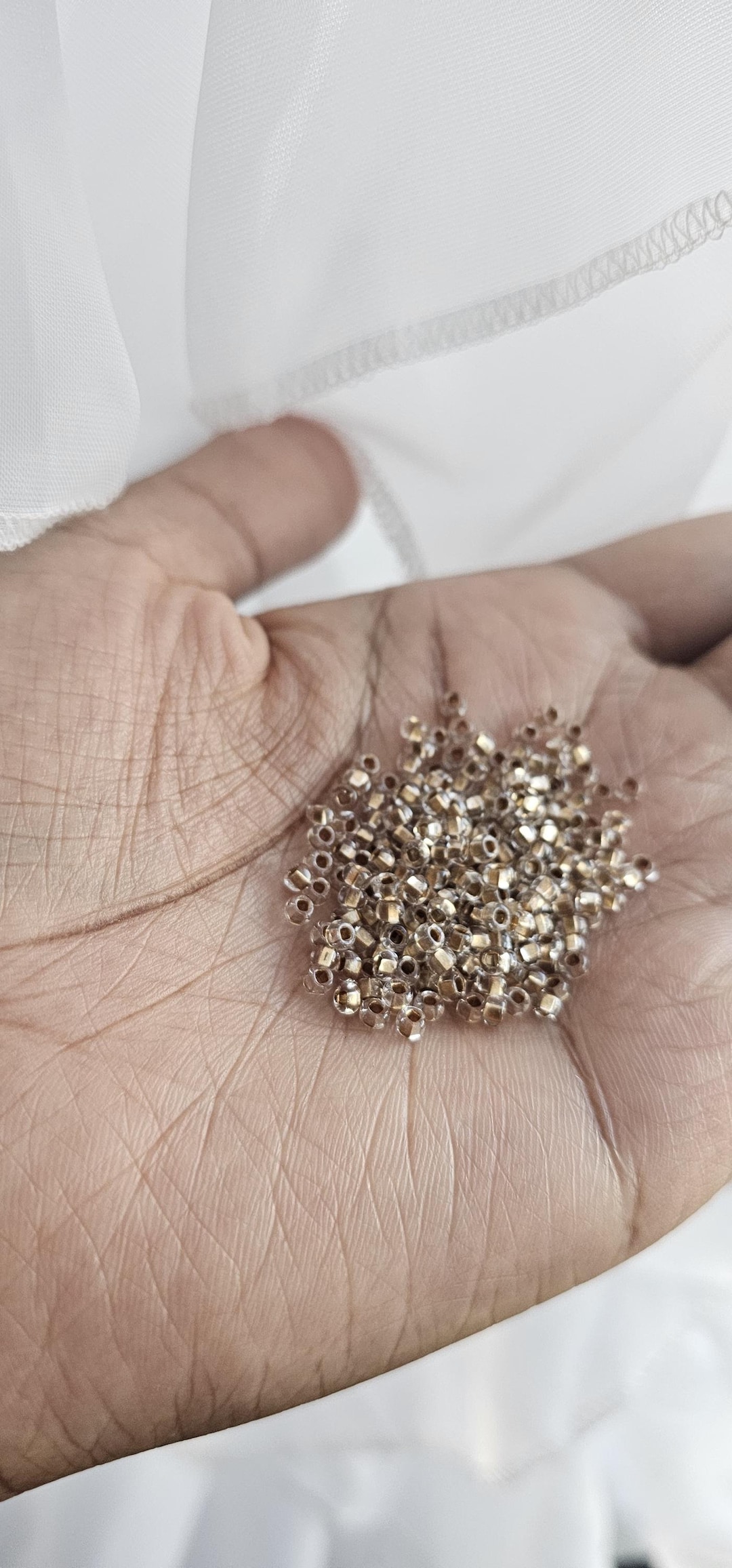 Small Gold Lined Clear Loc Sprinkle Beads, Braid Jewelry Dreadlock ...