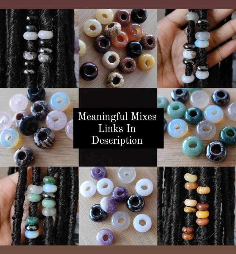 10 Piece Less Stress Pack Crystal Loc Beads, Aventurine Hematite ...