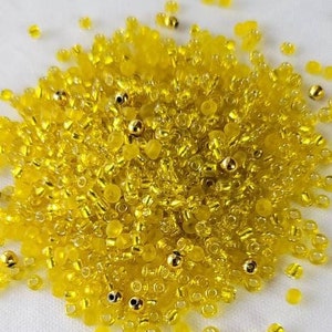 Small Yellow Hematite Crystal Loc Sprinkle Bead Mix, Gemstone and Glass ...