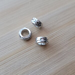 Set of 3 Metal Loc Ring Beads, Silver 6mm Hole Hair Beads, Wholesale ...