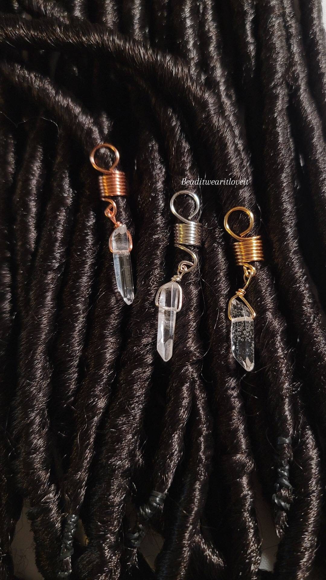 3 Pcs Quartz Crystal Loc Jewelry Set. Dreadlock Hair | Etsy