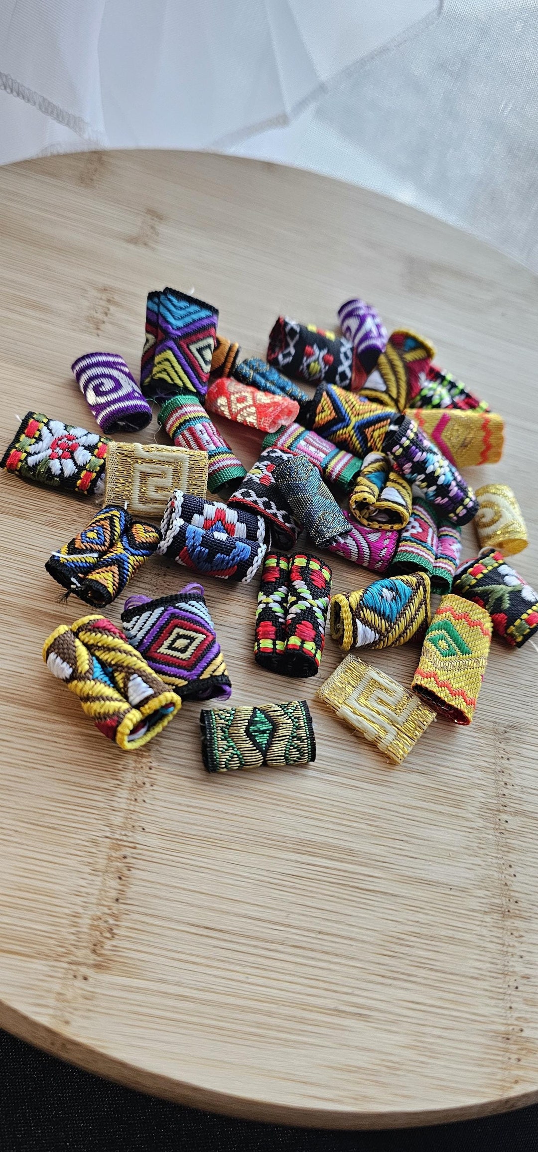 10 Pcs Random Mixed Fabric Loc Beads Set, No Damage Dreadlock Hair ...