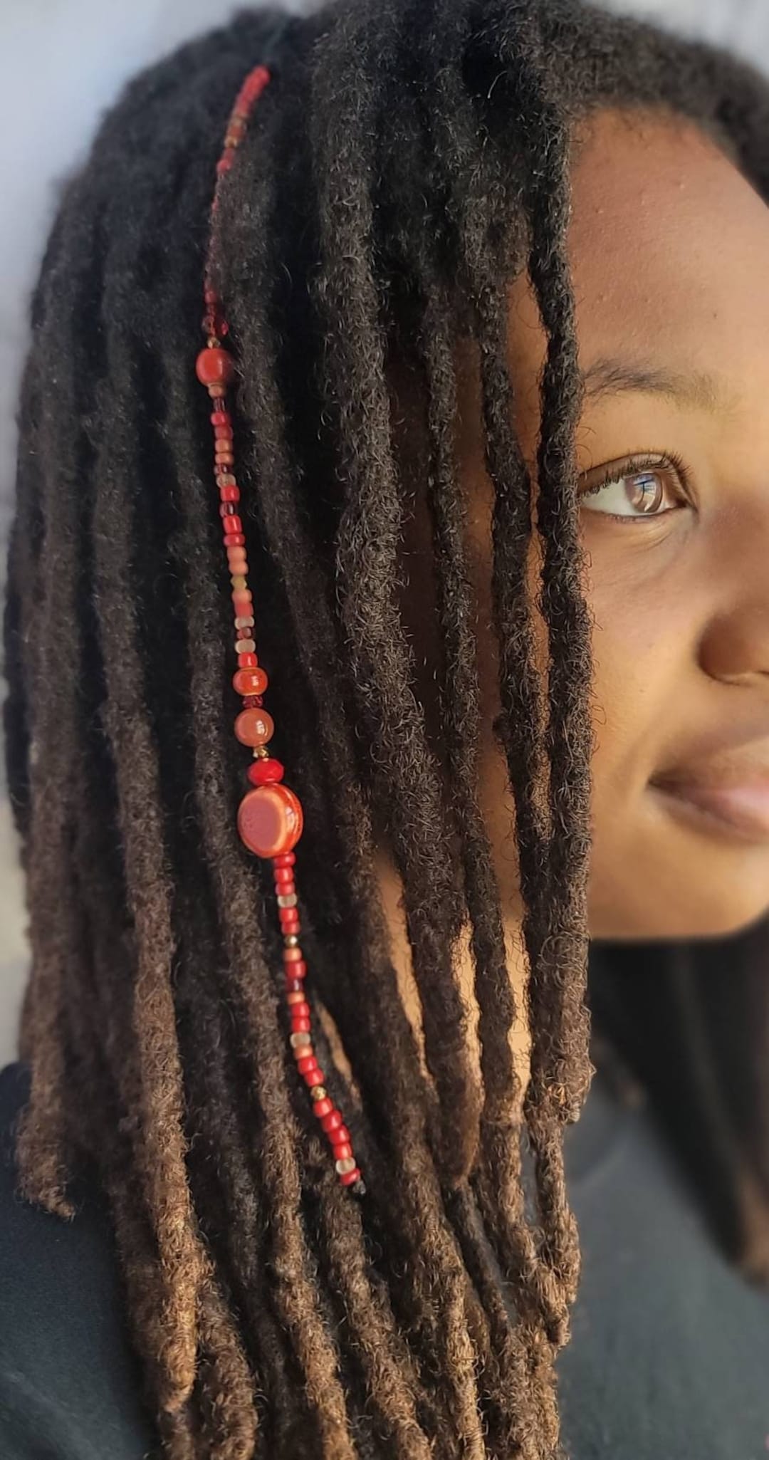Carnelian Beaded Dreadlock Extensions, Crystal Loc Jewelry, Dreadlock ...