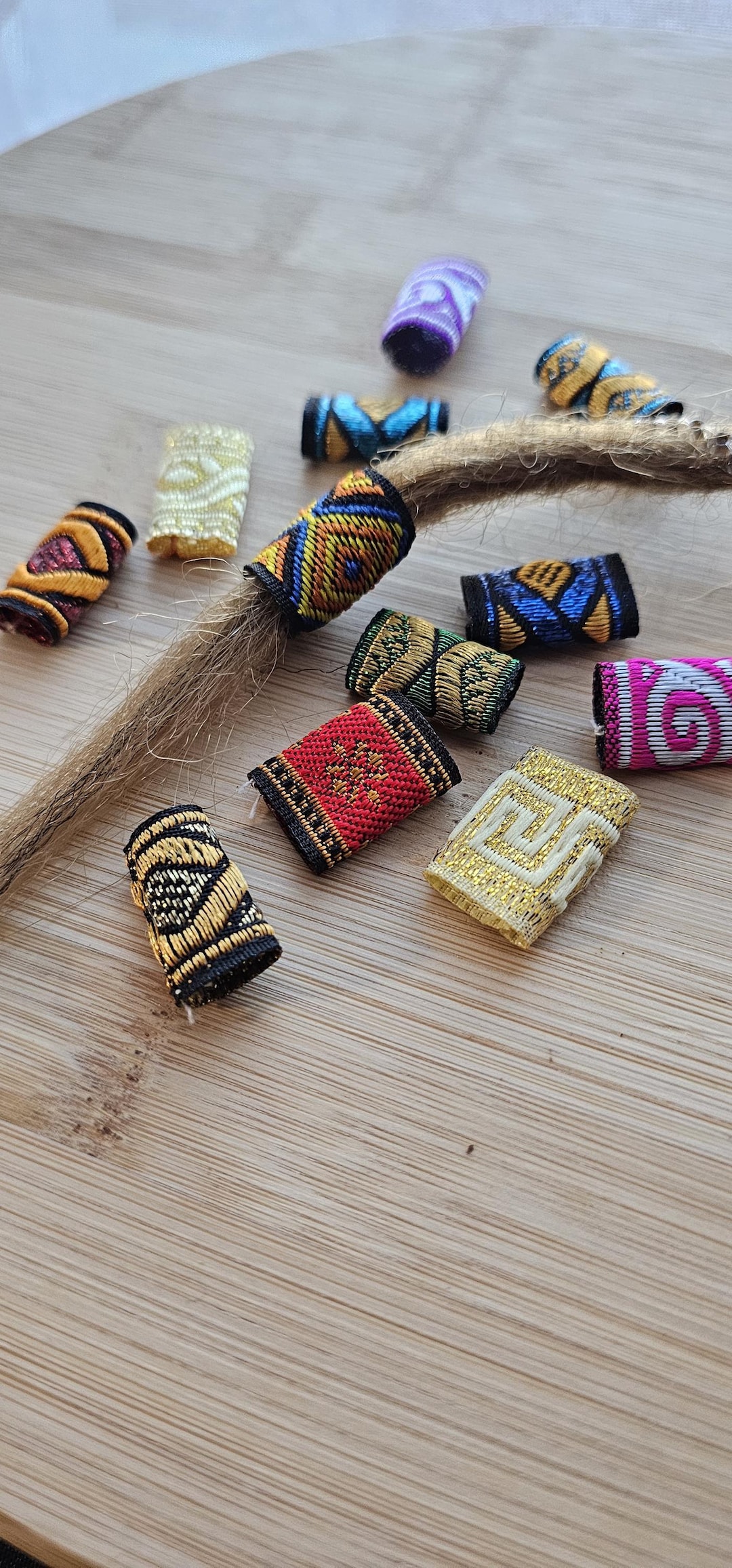 CLEARANCE Set of 3 Fabric Loc Beads, Dreadlock Hair Accessories, Beads ...