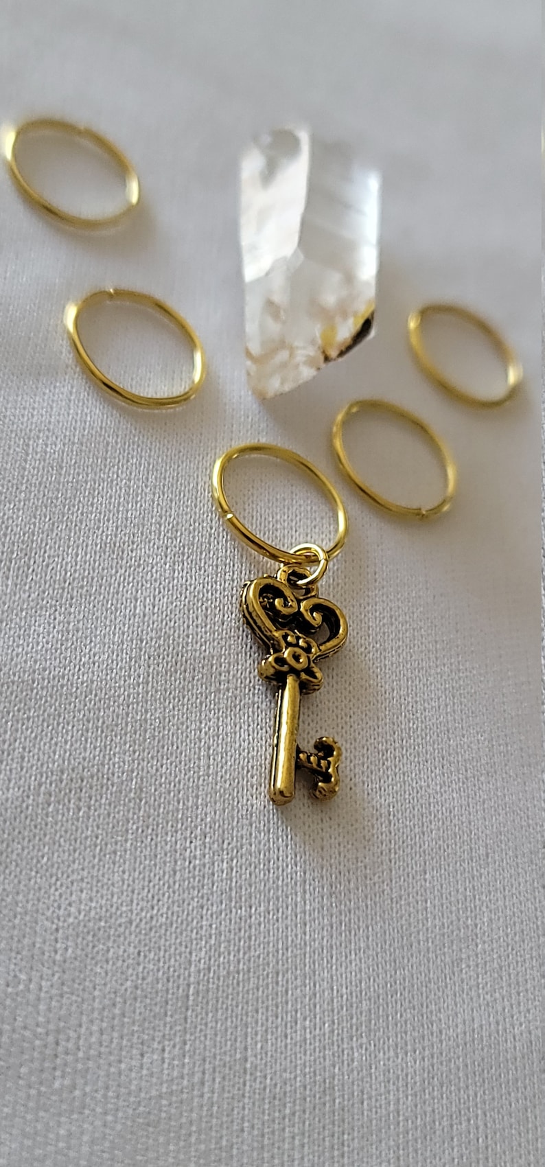 5pcs Gold Key Charm Hair Rings Dread Rings Loc Jewelry Braid | Etsy