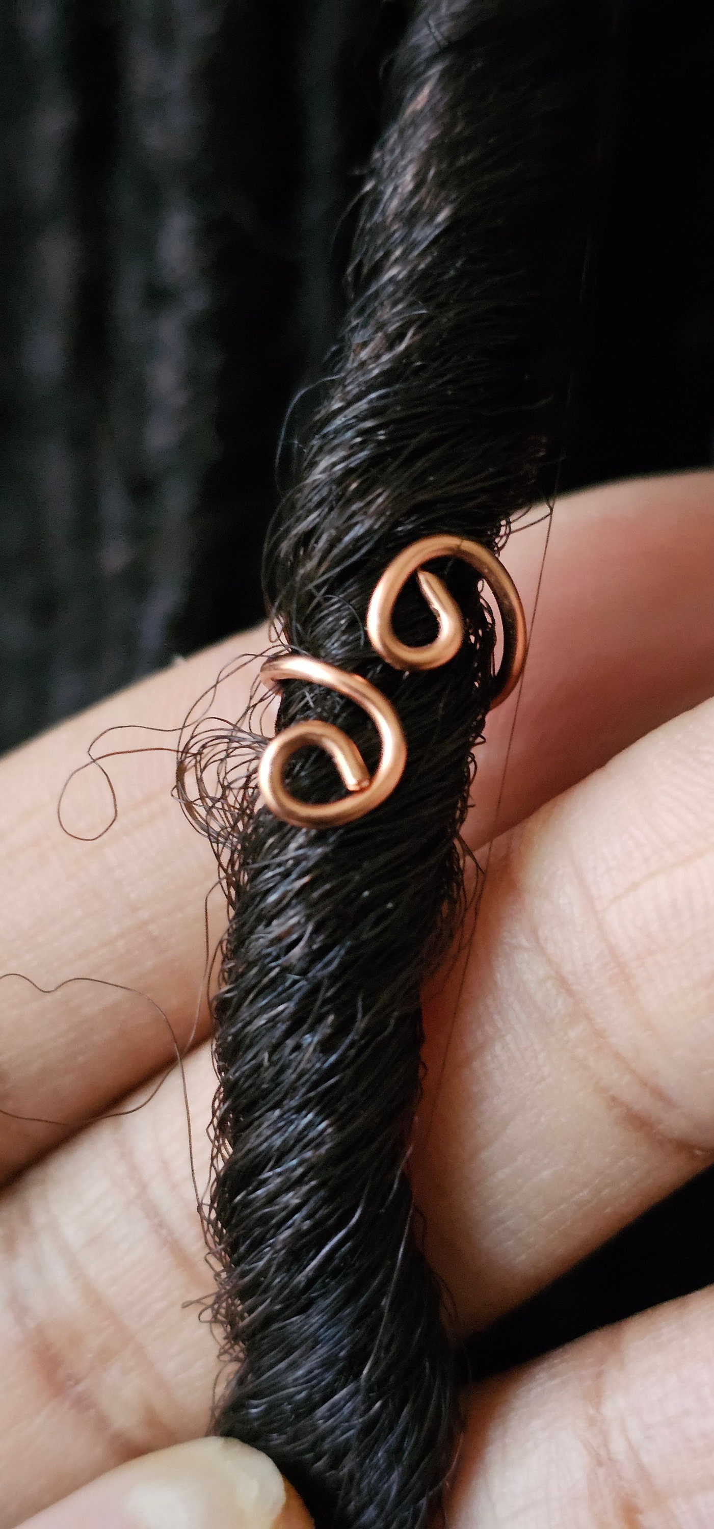 Set of 3 Loc Cuffs, Copper Loc Sprinkle Beads Set, Braid Jewelry ...