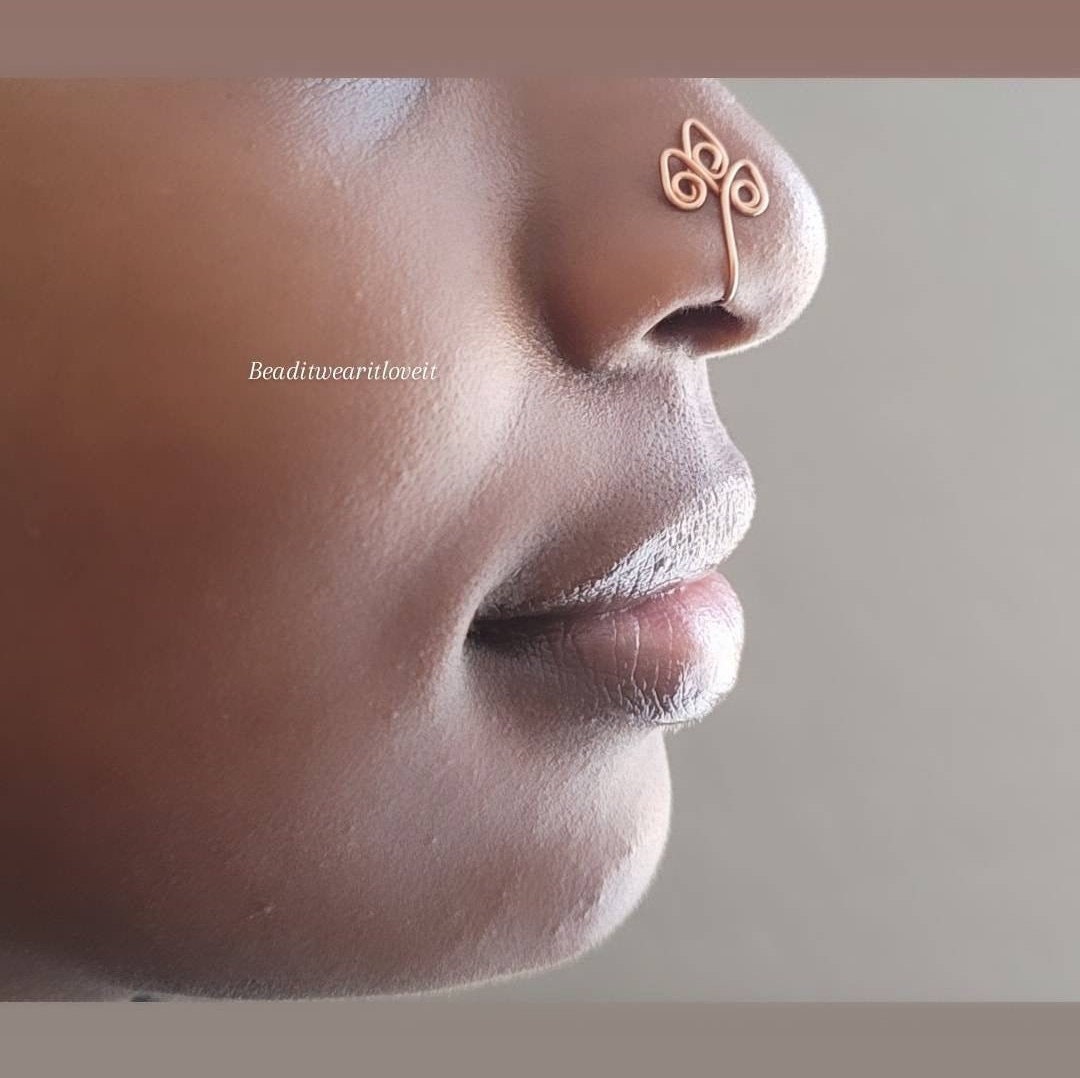 Lotus Flower Nose Ring Gold Nose Cuff Afrocentric Nose | Etsy