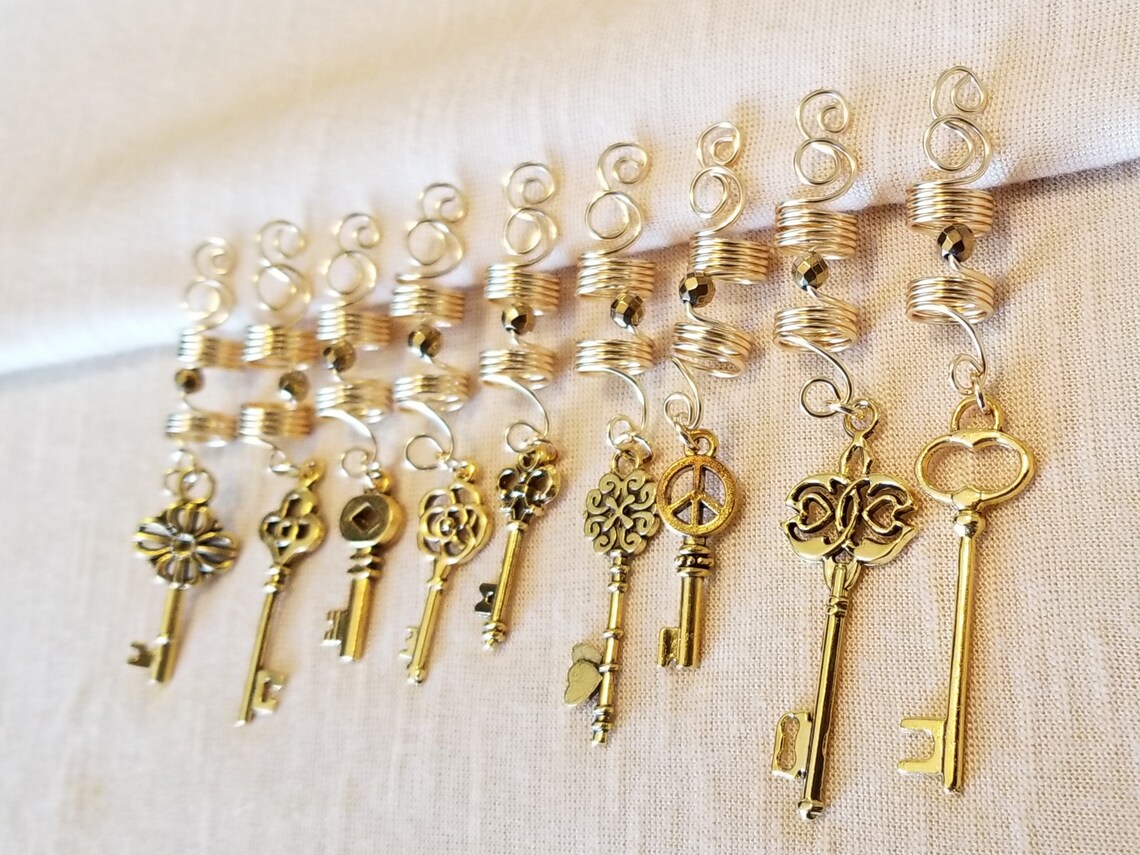 Skeleton Key Loc Jewelry. Dreadlock Hair Accessories Beads | Etsy