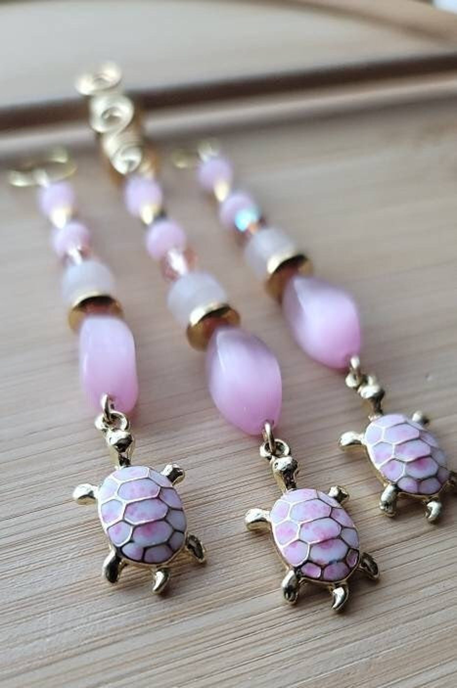 Rose Quartz Crystal Loc Jewelry, Gold Turtle Hair Rings, Dreadlock Hair ...