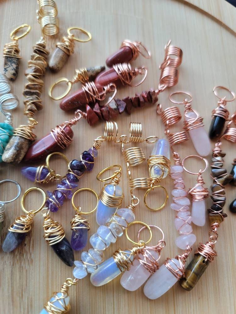 4 Piece Crystal Loc Jewelry Set. Dreadlock Hair Ring Accessories, Beads ...