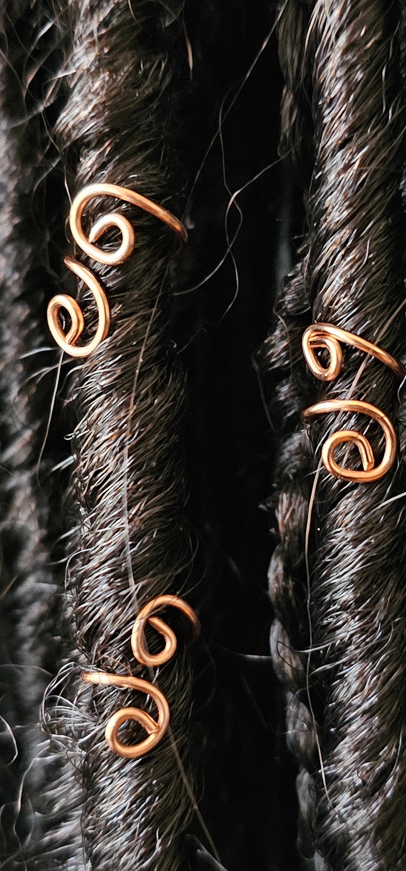 Set of 3 Loc Cuffs, Copper Loc Sprinkle Beads Set, Braid Jewelry ...