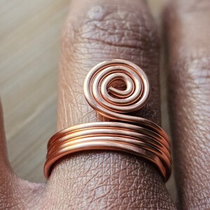 Spiral Copper Wire Wrapped Ring Set, Copper Afrocentric Ring - Etsy