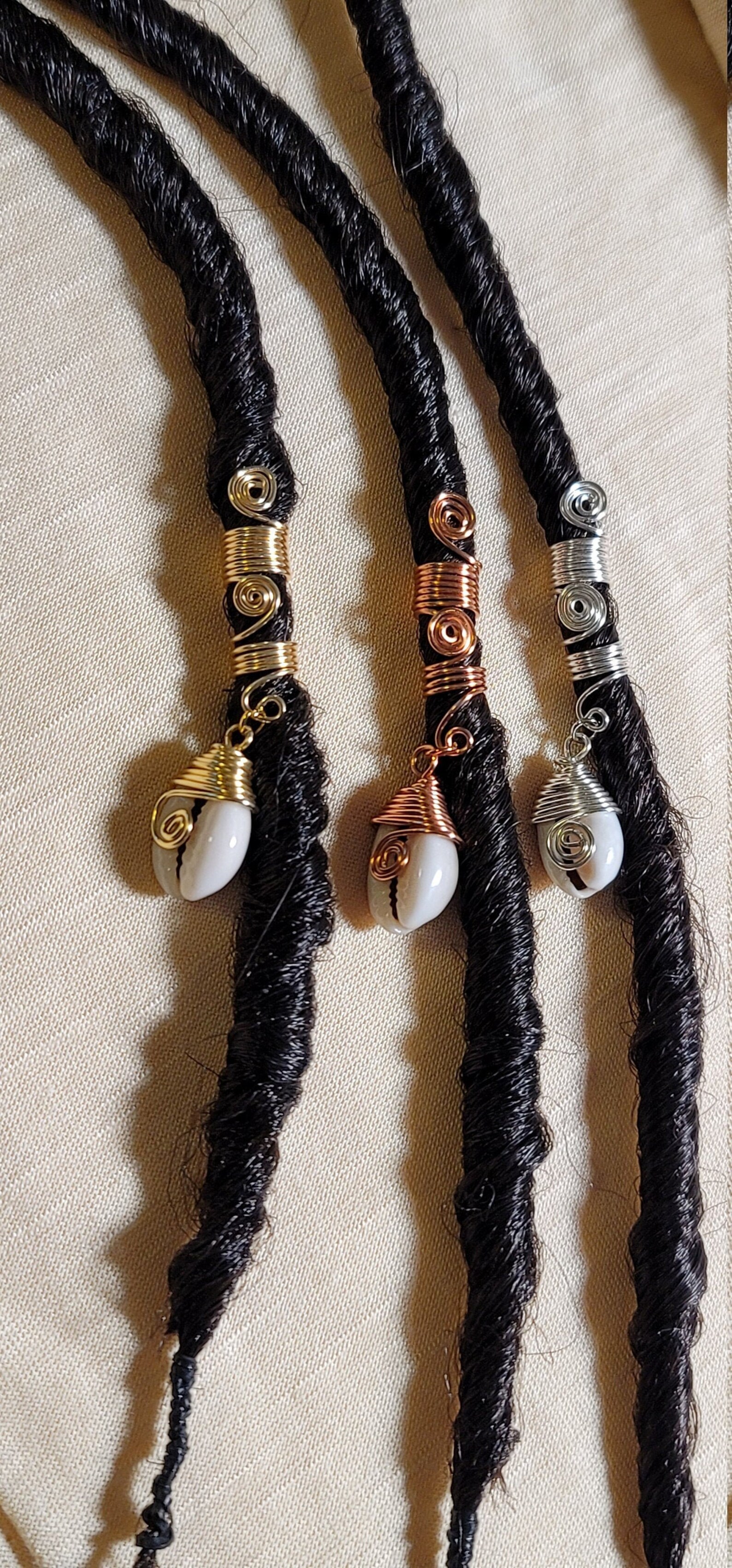 Cowrie Shell Loc Jewelry and Matching Earrings, Dreadlock Hair ...