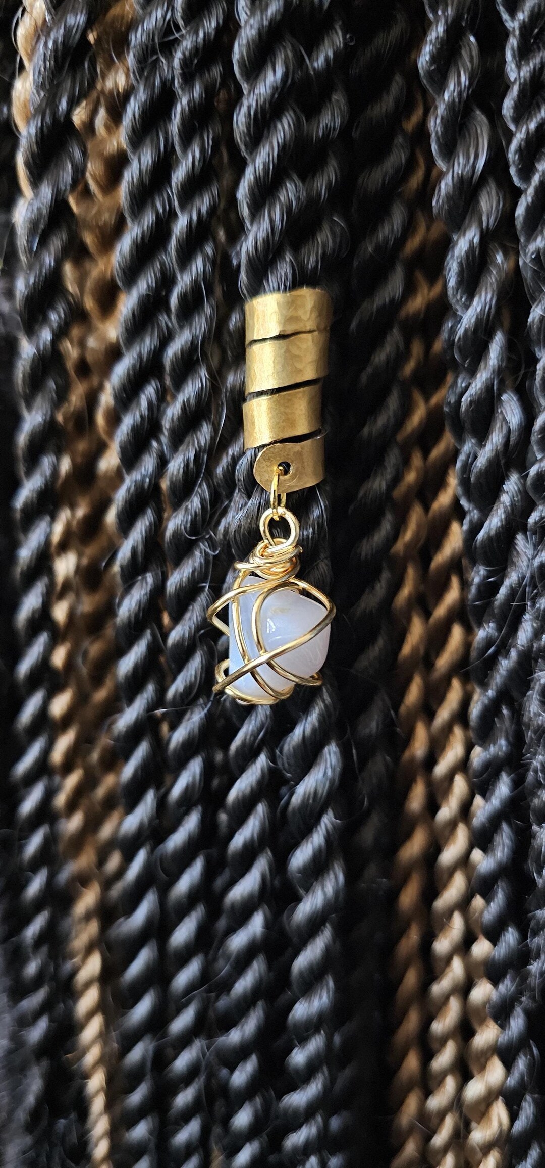 1 Pure Brass Crystal Loc Beads, Earthy Girl Crystal Loc Jewelry, Hair ...