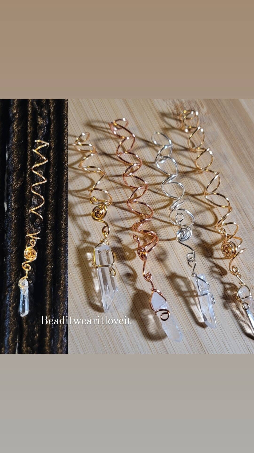Quartz Crystal Loc Jewelry. Dreadlock Hair Accessories, Beads for ...