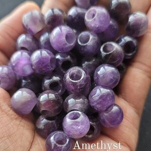 5mm Wide Big Hole Gemstone Loc Beads, Dreadlock Hair Accessories for ...
