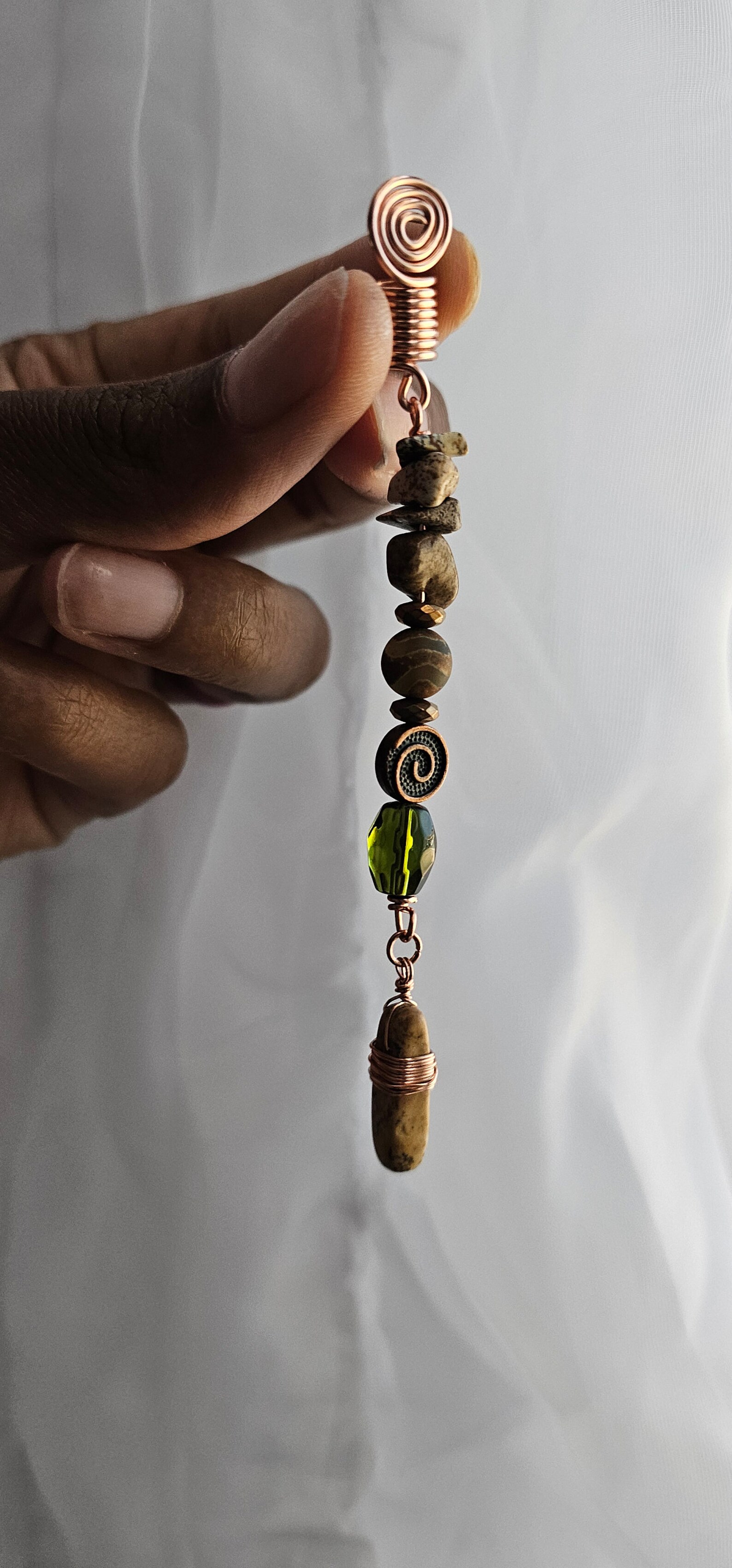 Earth Tone Picture Jasper Crystal Loc Jewelry, Dreadlock Beads for ...